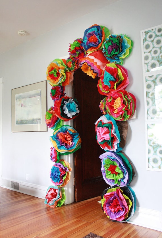 Tissue Paper Flowers Wall