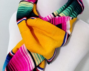 Mexican Serape Scarf Wrap Scarves Bohemian Tribal Ethnic Wrap Blanket ...
