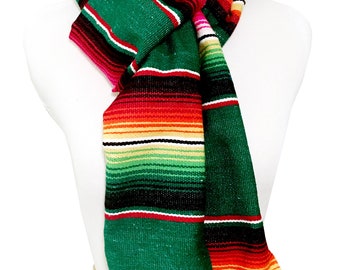Mexican Serape Scarf Wrap Scarves Bohemian Tribal Ethnic Wrap Blanket ...