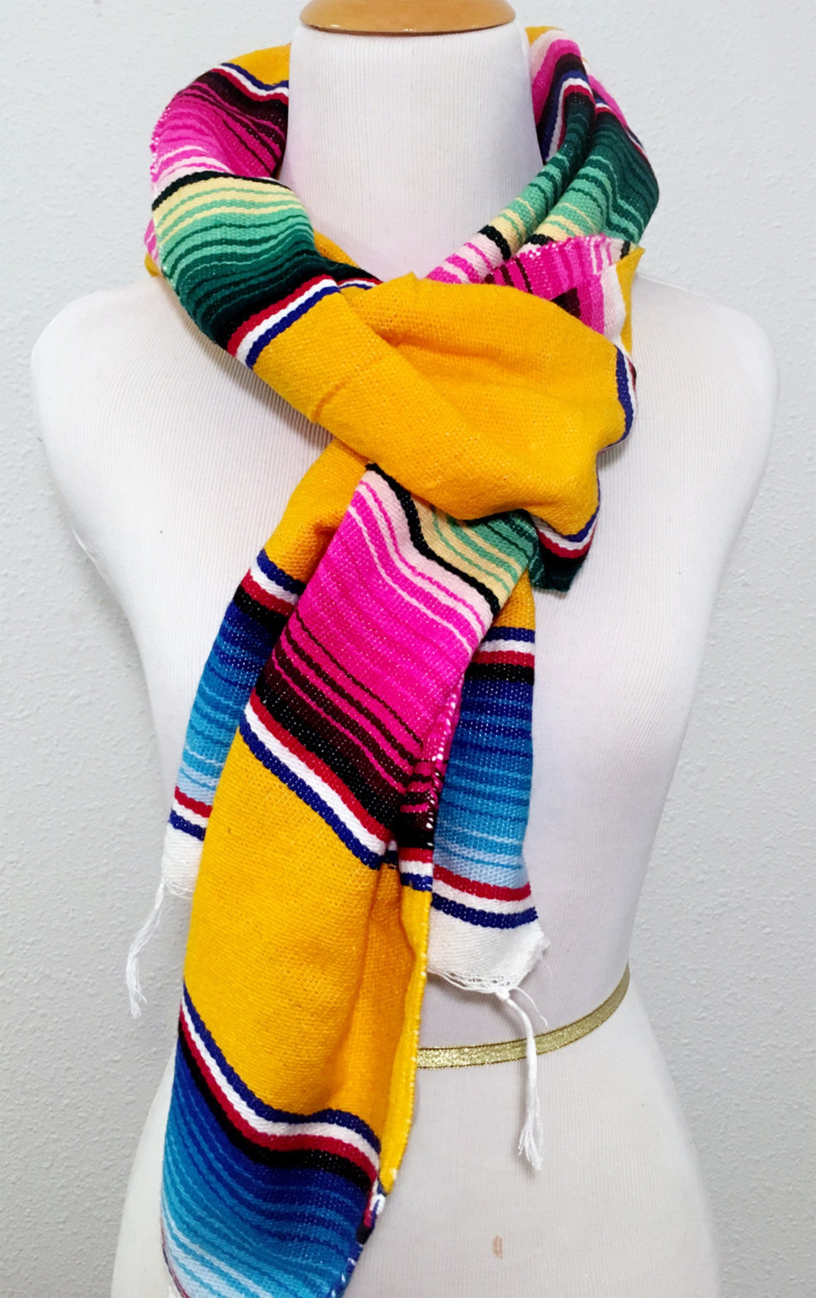 Mexican Serape Scarf Wrap Scarves Bohemian Tribal Ethnic Wrap | Etsy