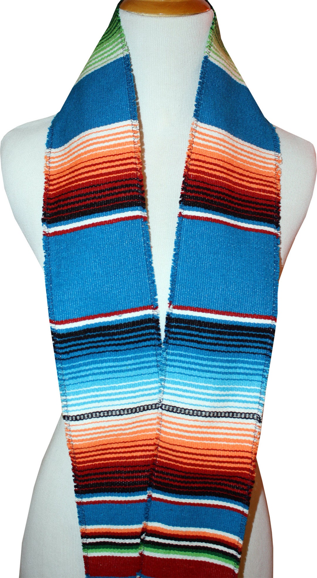 Serape Graduation Stole Sash Mexican Ethnic Scarves Scarf Turquoise - Etsy
