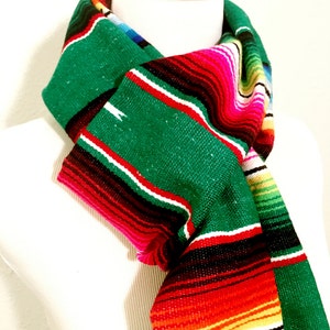 Mexican Serape Scarf Wrap Scarves Bohemian Tribal Ethnic Wrap Blanket ...