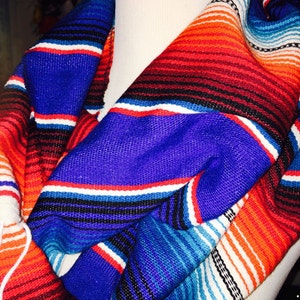 Mexican Serape Scarf Wrap Infinity Scarves Bohemian Tribal Ethnic Wrap ...