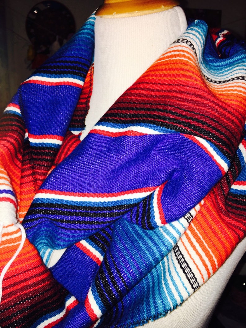 Bufanda de serape mexicana Wrap Infinity Scarves Boho Tribal - Etsy España