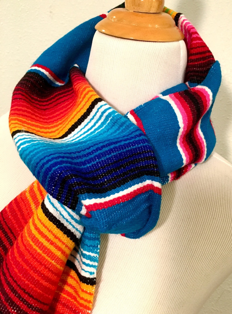 Mexican Serape Scarf Wrap Scarves Bohemian Tribal Ethnic Wrap - Etsy