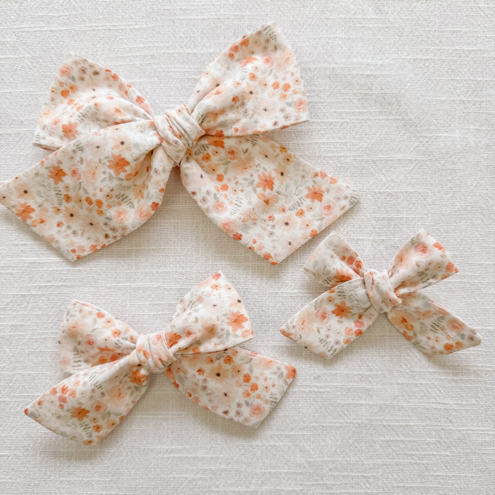 Pink Flowers Hair Bow, Cotton Fabric Hair Bow, Newborn Headband Bow ...