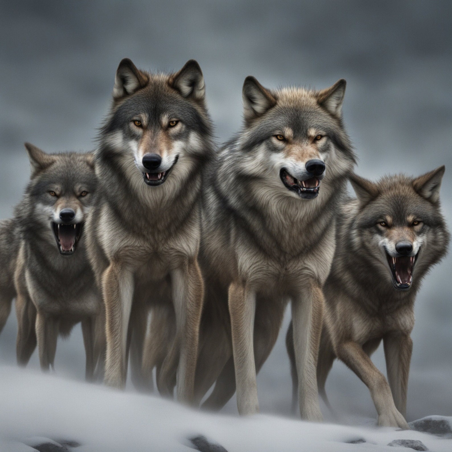 Angry Pack of Wolves. Alpha Beta 4 Pack. - Etsy