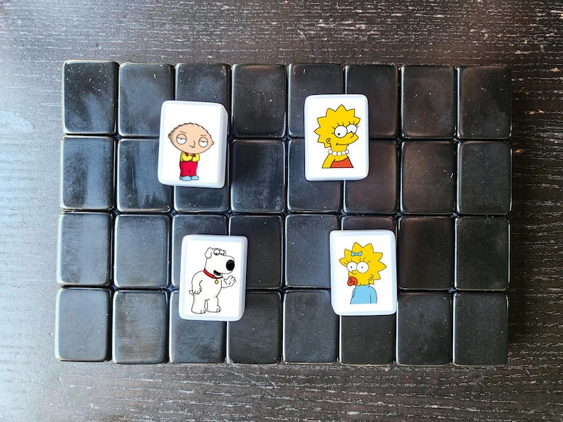 Family Cartoon Mahjong Tile Game - Etsy