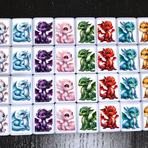 Fantasy Dragon Mahjong Tile Game: Memory Match, Go Fish - Etsy