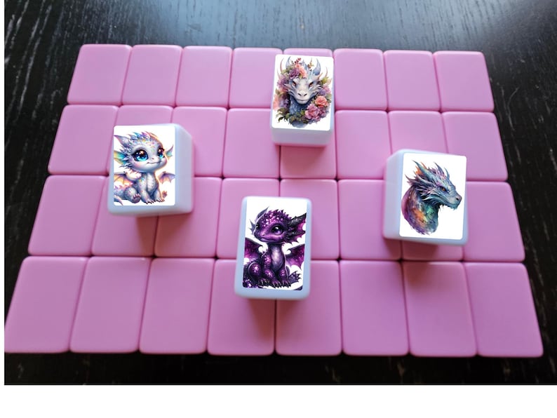 Fantasy Dragon Mahjong Tile Game: Memory Match, Go Fish - Etsy