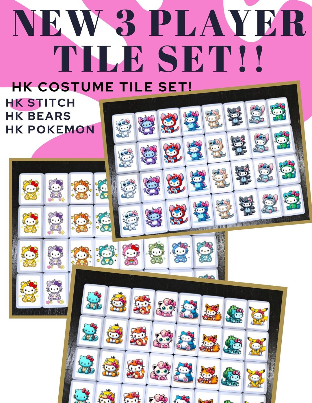 3 Player HK Costume Mahjong Tile Slide Game - Etsy