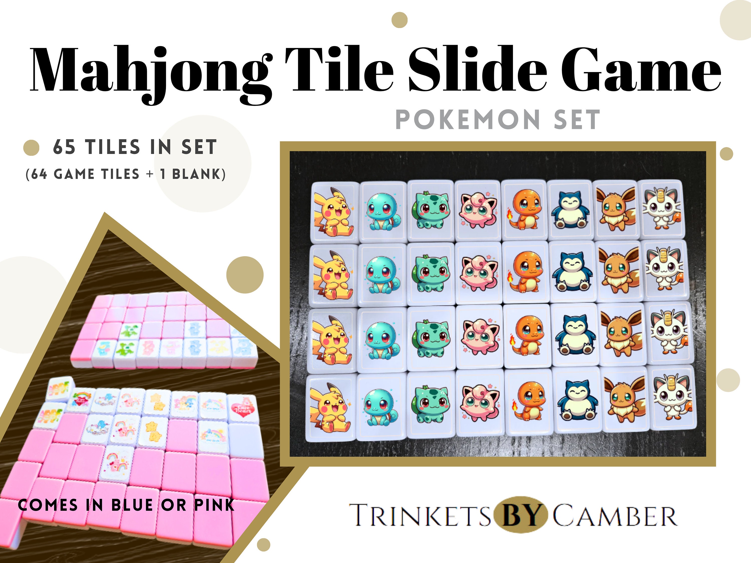 Pokemon Mahjong Tile Game Popular Tile Match Game Custom Made Can Be ...