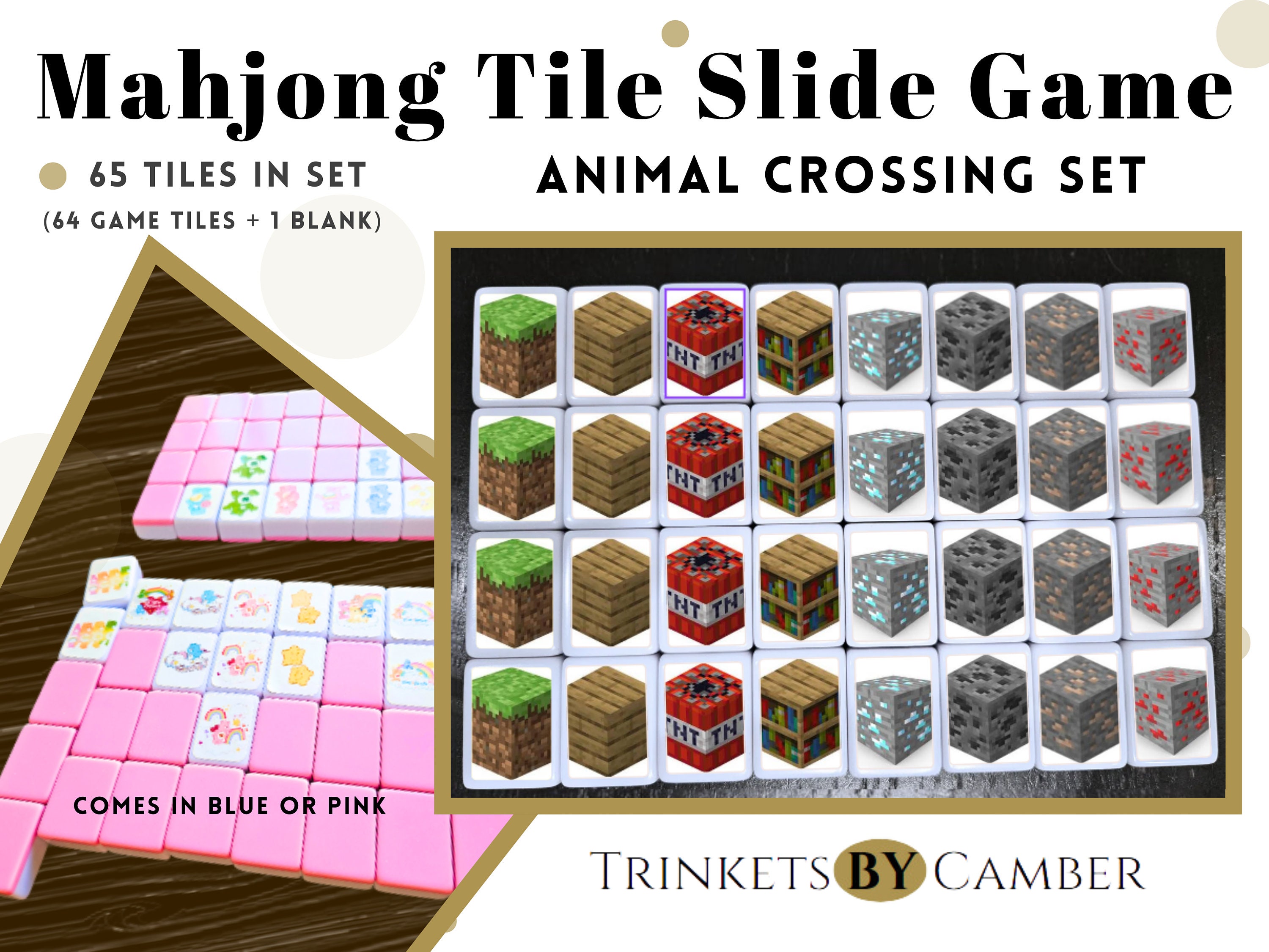 Minecraft Mahjong Tile Game Popular Tile Slide Game Custom Made Can Be ...