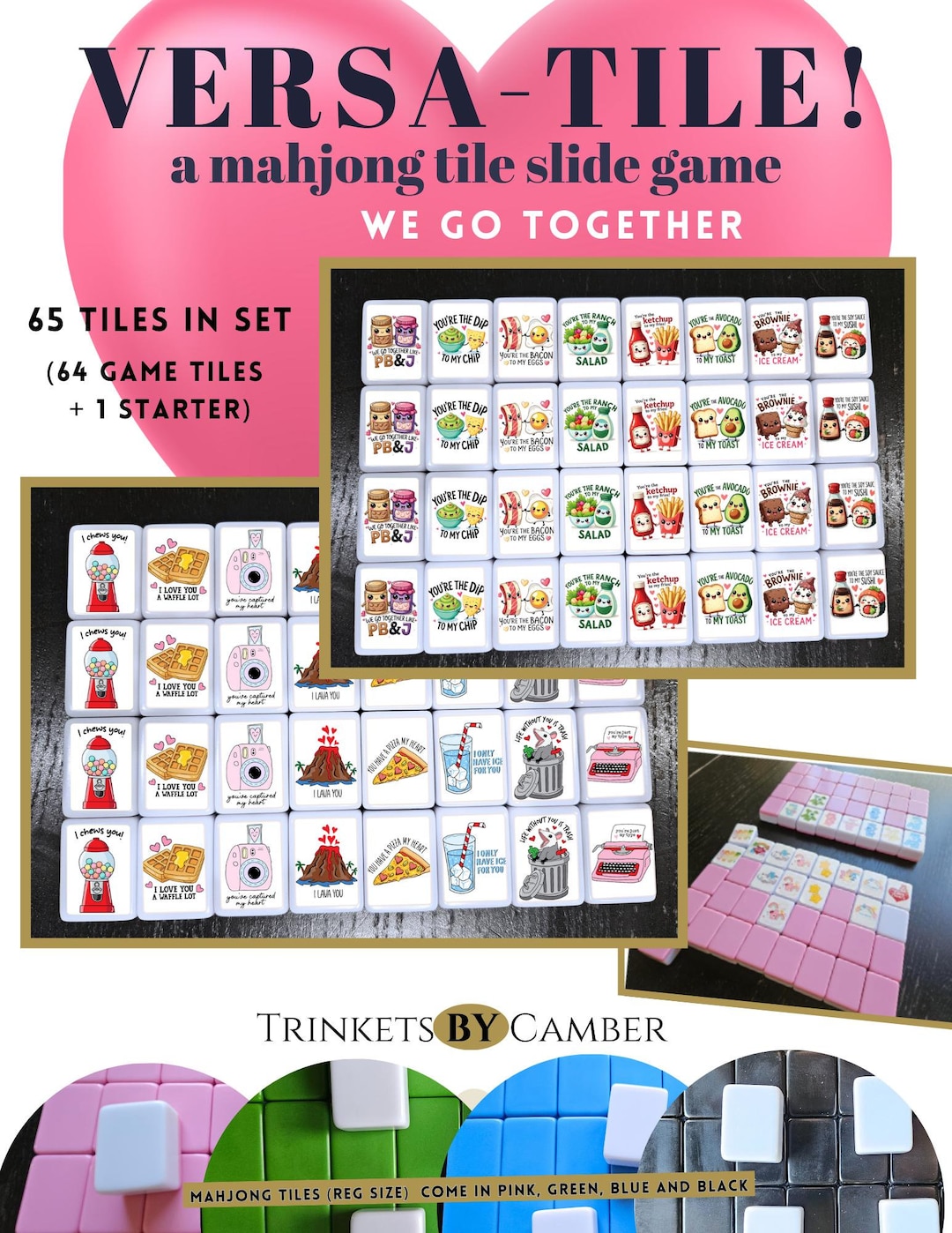 We Go Together Mahjong Tile Game: Custom Memory Match - Etsy