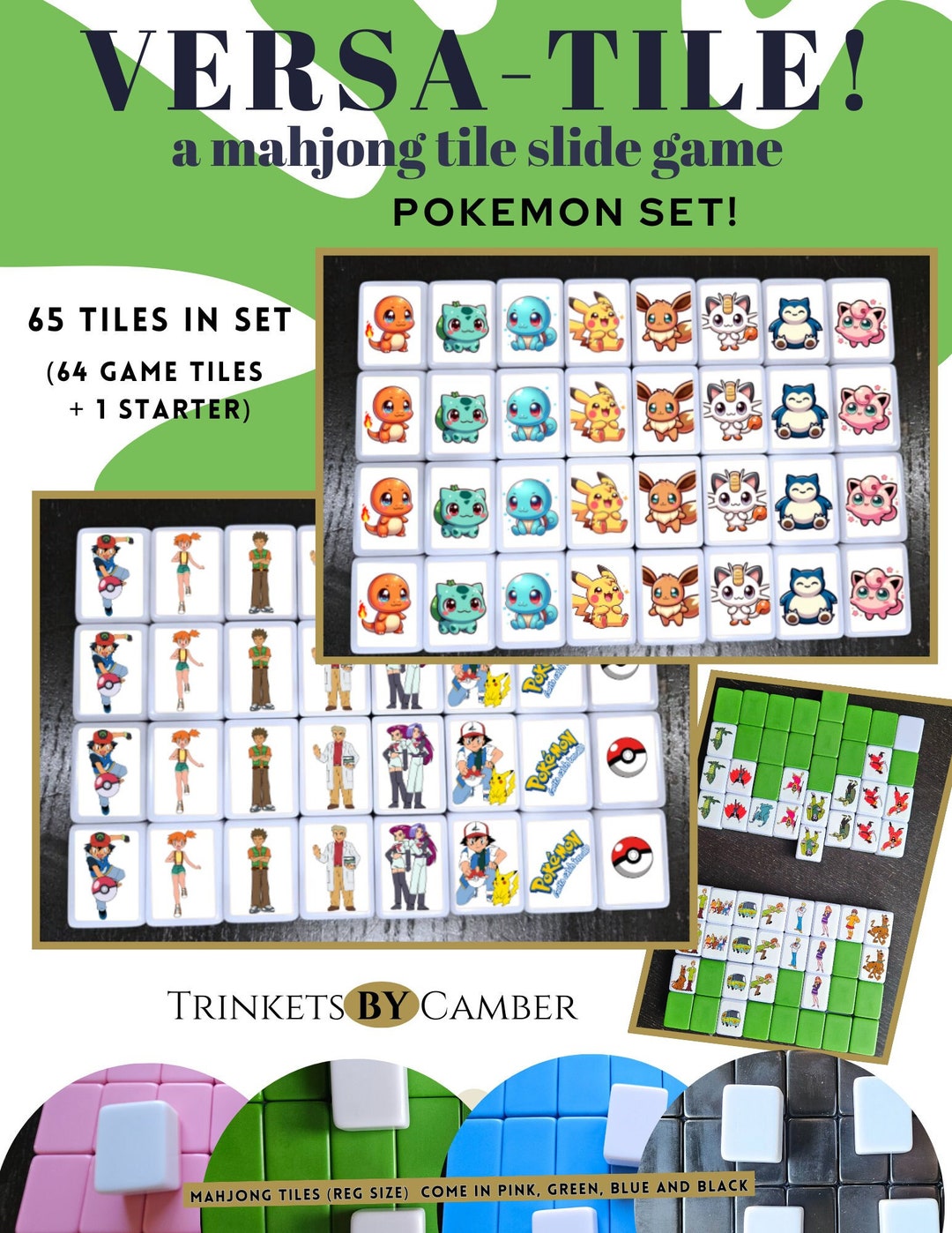Pokemon Mahjong Tile Game - Popular Tile Match Game - Custom Made - Can ...