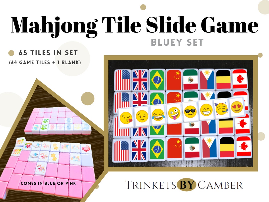 Flags and Emojis Mahjong Tile Game Popular Tile Match Game Custom Made ...