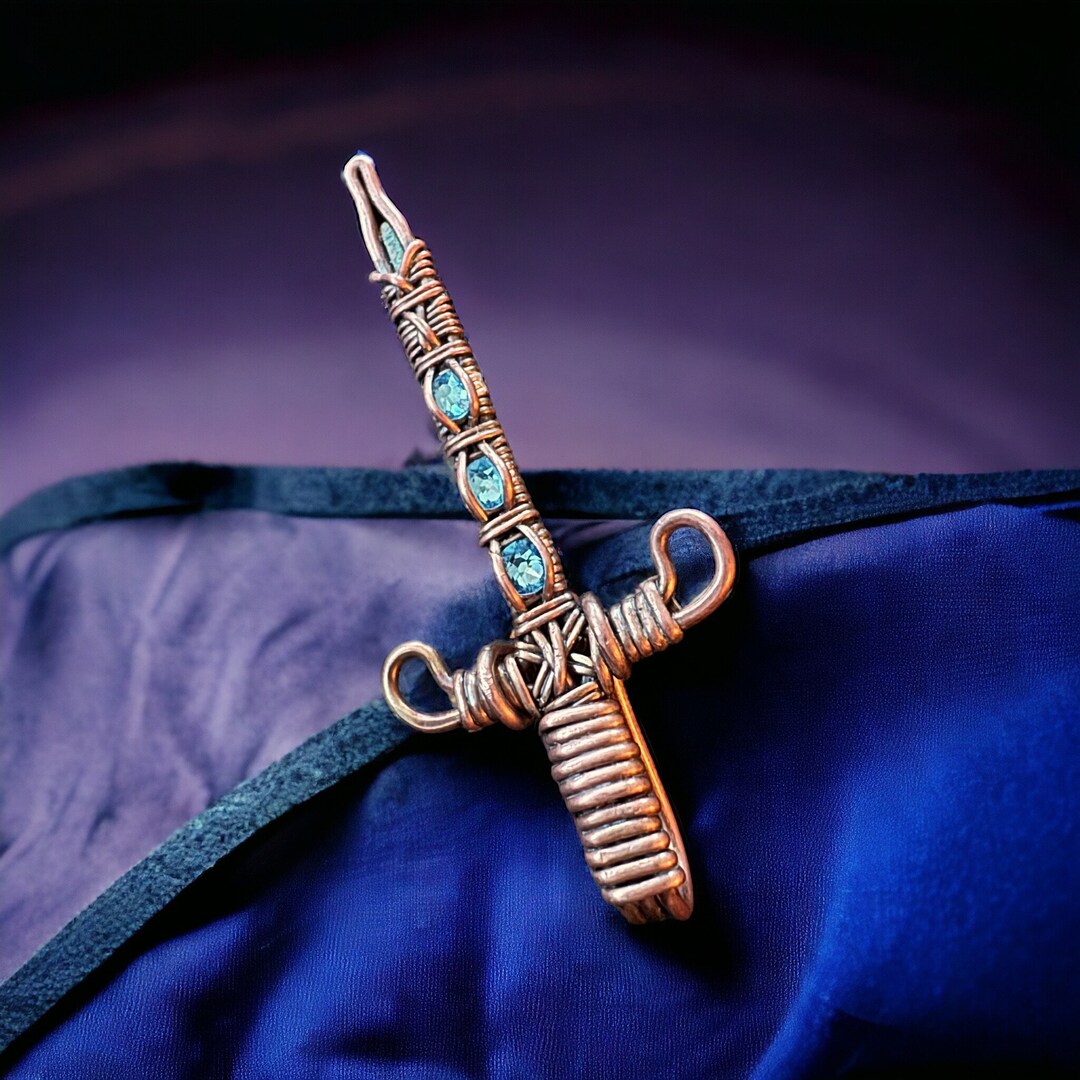Sword Pendant and Chain, Accented With Swarovski Crystals - Etsy
