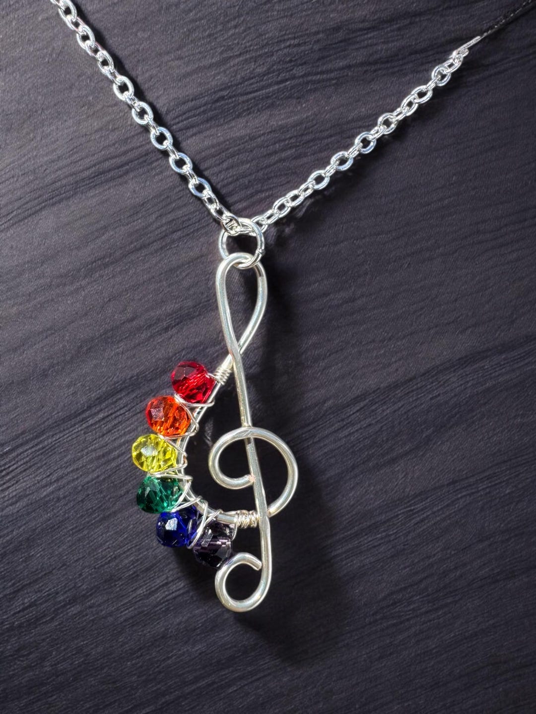 Treble Clef Rainbow Pendant - Etsy