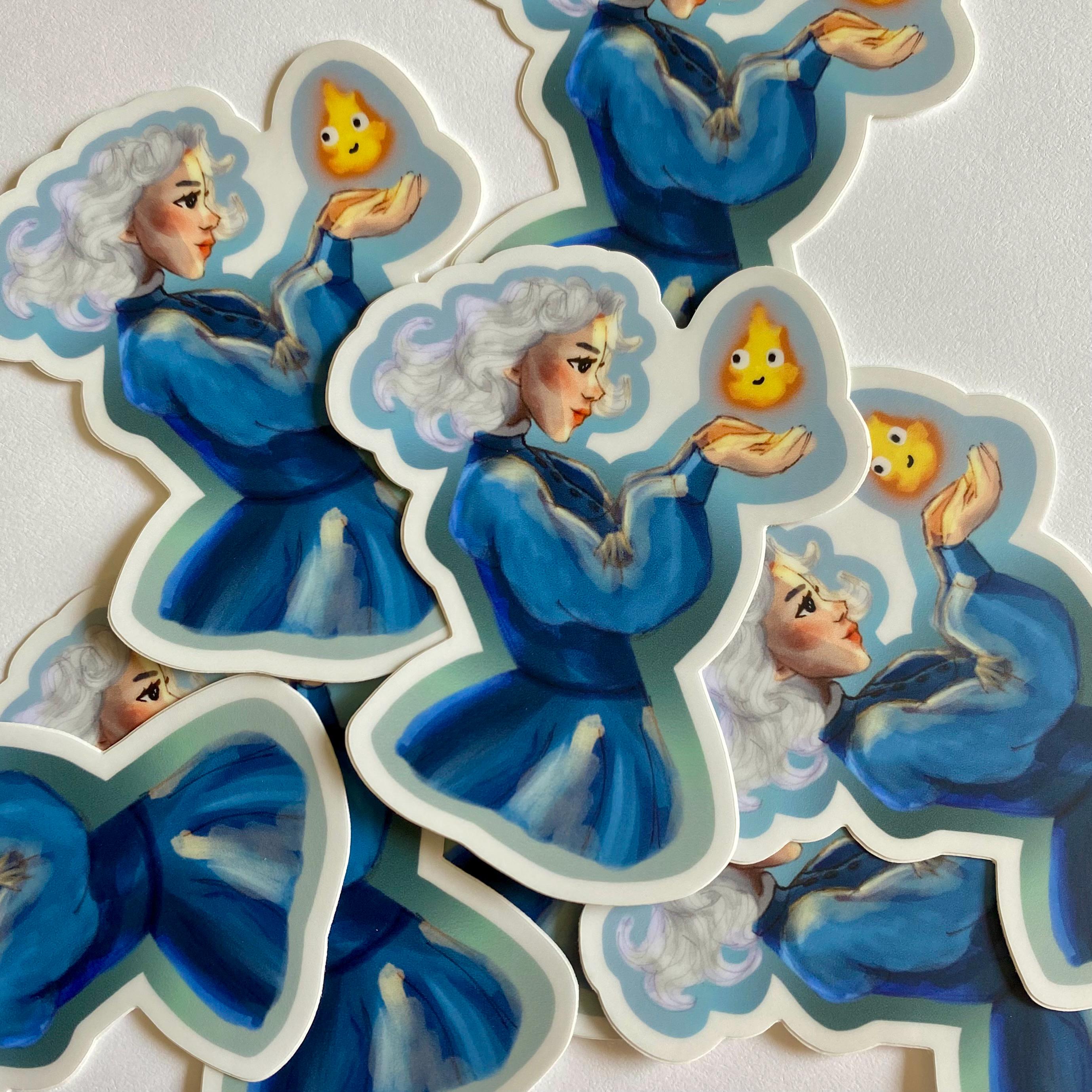 Howl’s Moving Castle Sticker, Ghibli Sticker, Sophie, Calcifer, Studio ...