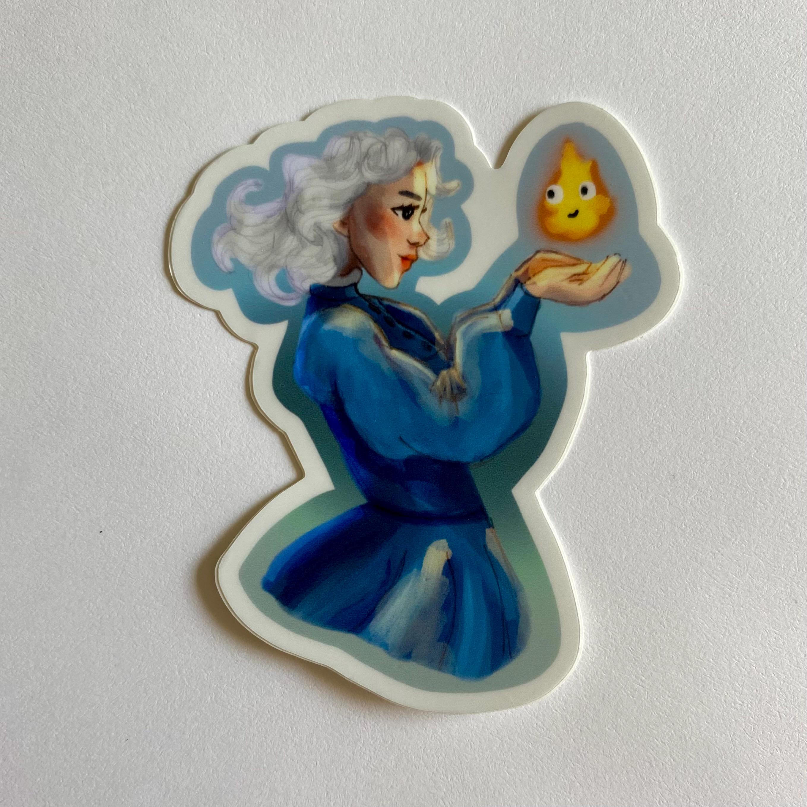 Howl’s Moving Castle Sticker, Ghibli Sticker, Sophie, Calcifer, Studio ...