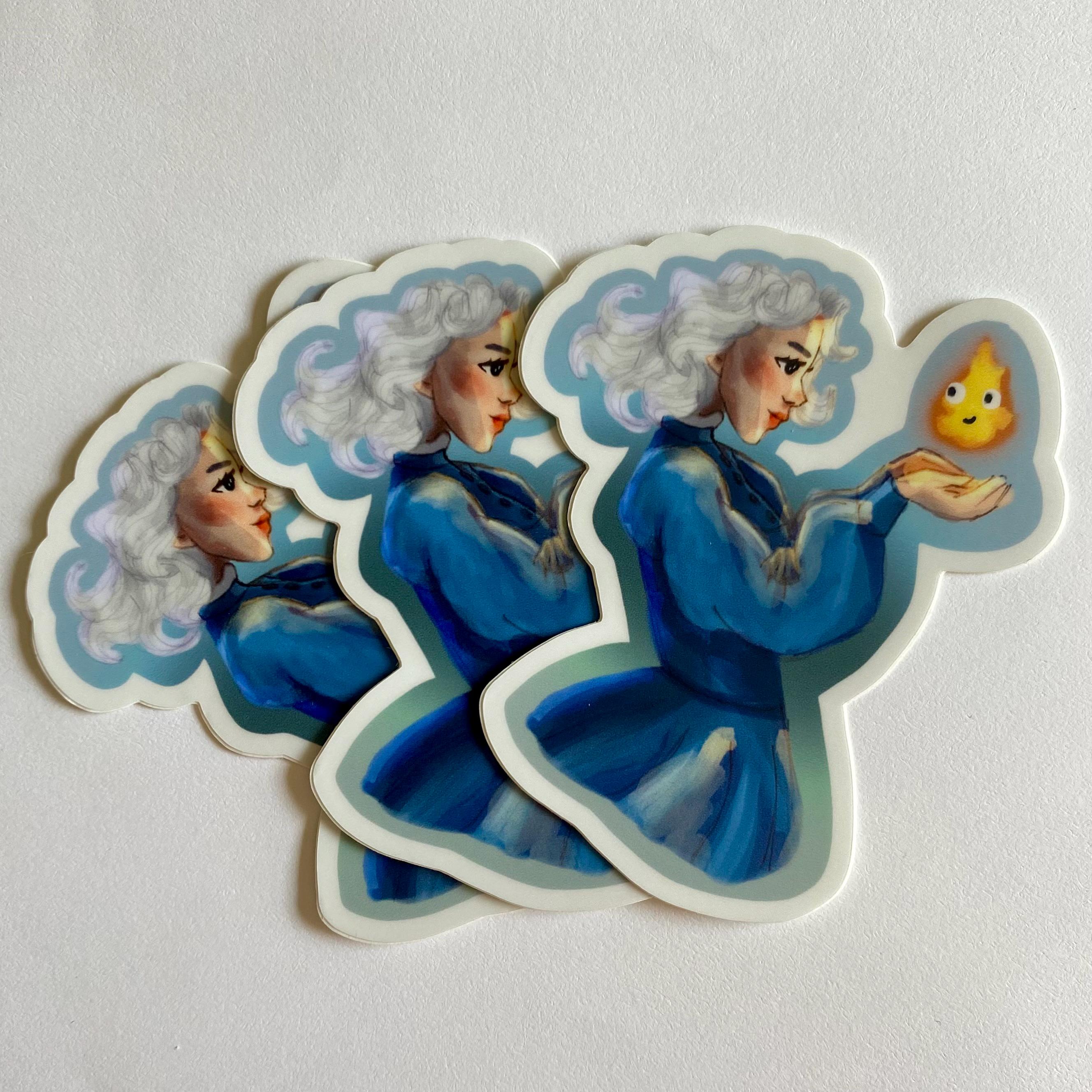 Howl’s Moving Castle Sticker, Ghibli Sticker, Sophie, Calcifer, Studio ...