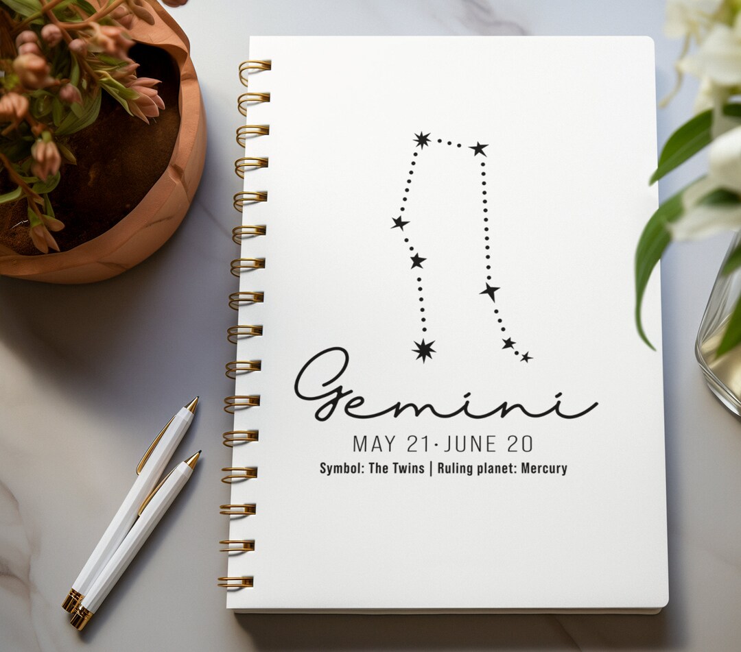 Zodiac Spiral Bound Journal, Gemini Journal, Astrology Spiral Journal ...