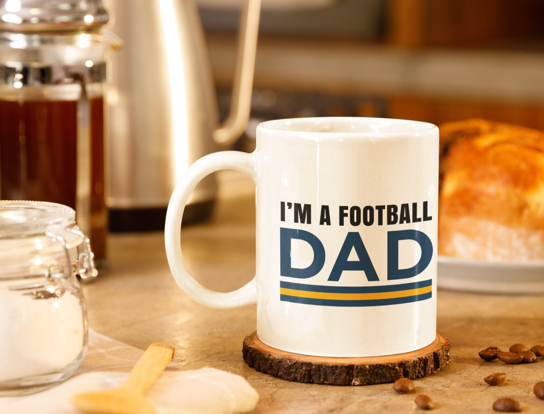 Football Dad Mug Father Day Football Gift for Dad Player Football Mug ...