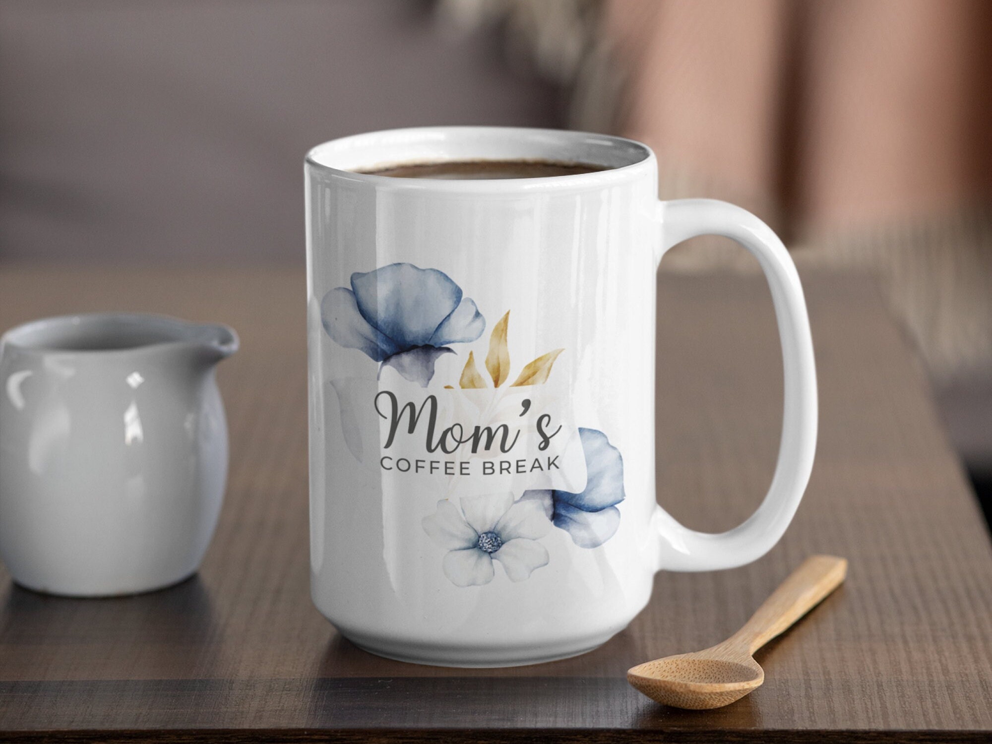 Mother's Day Coffee Break Mug Coffee Break Mom Mug With Flowers ...