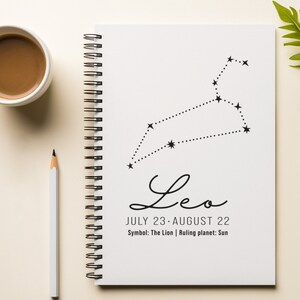 Zodiac Spiral Bound Journal, Leo Journal, Astrology Spiral Journal ...