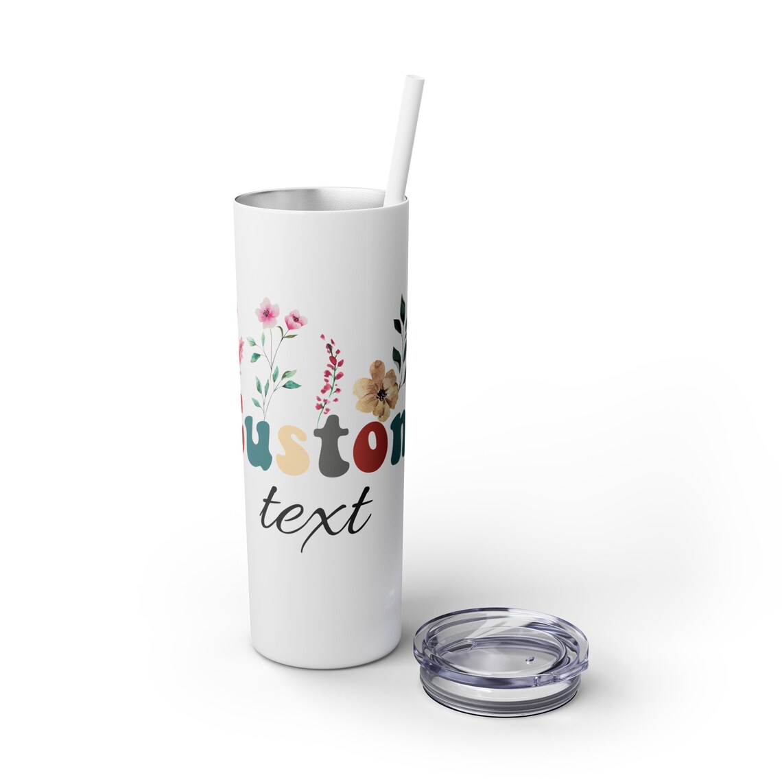 Tumbler Kids Custom Text Tumbler Girl Personalized Tumbler Girls Floral ...