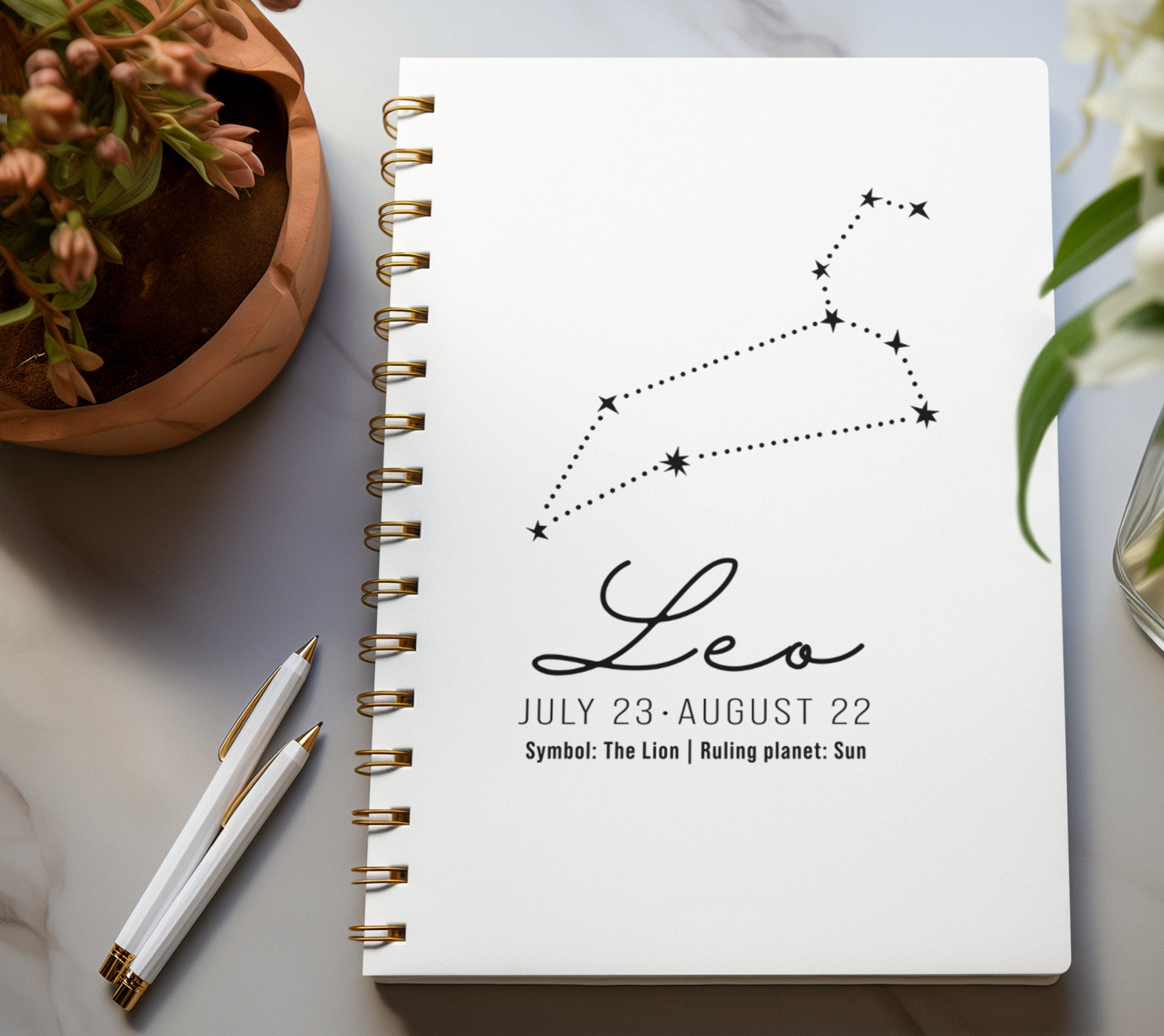 Zodiac Spiral Bound Journal, Leo Journal, Astrology Spiral Journal ...