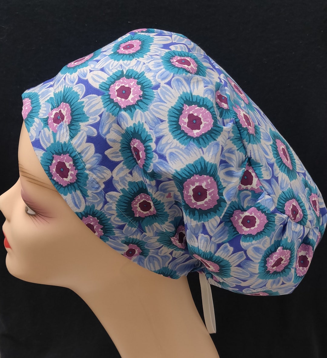 Women Surgical Cap Euro Close Fit Modern Lucy Kaffe Fastest on Blue ...