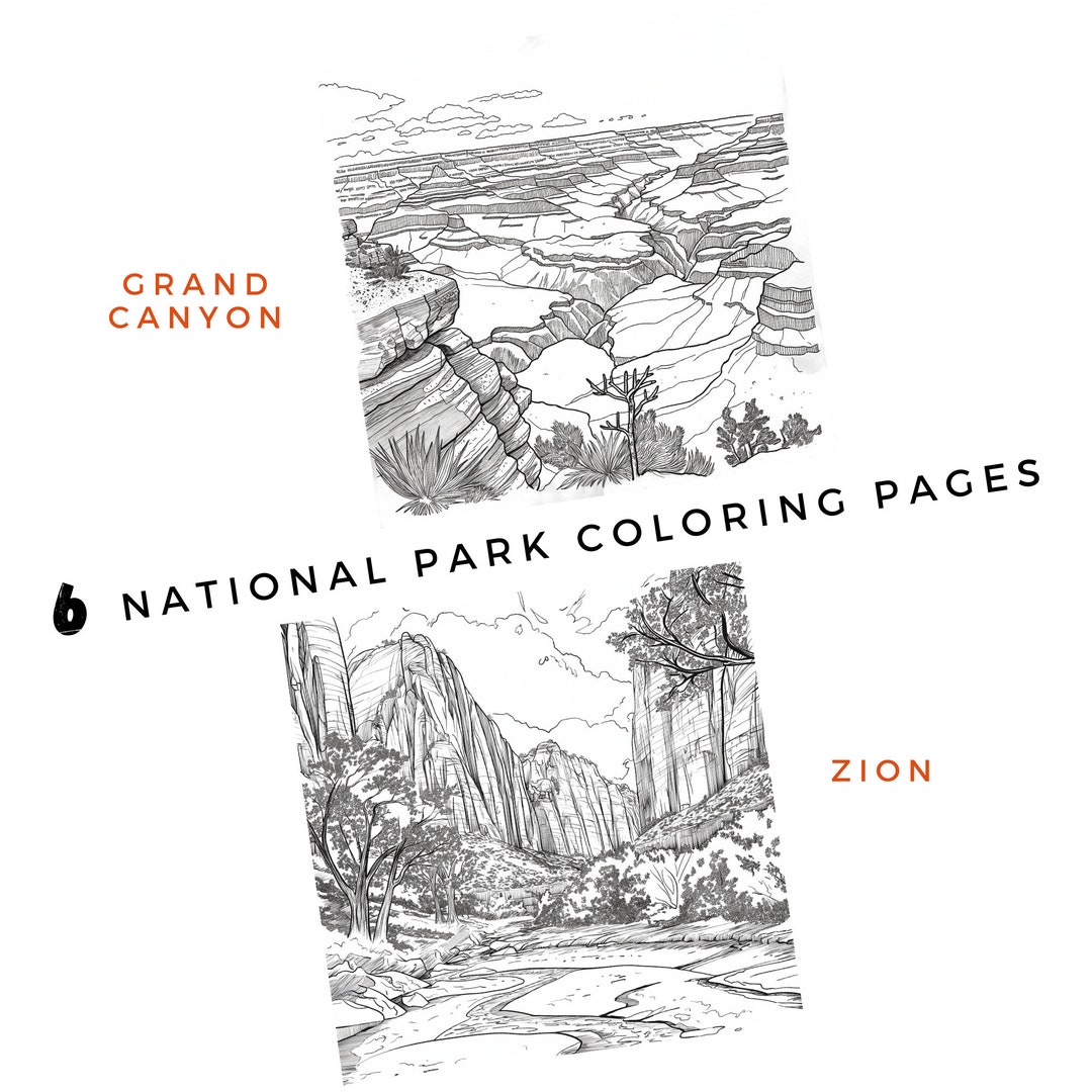 National Parks Coloring Pages, Digital Product, USA Parks Digital ...