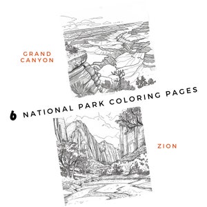 National Parks Coloring Pages, Digital Product, USA Parks Digital ...