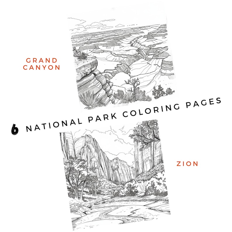 National Parks Coloring Pages, Digital Product, USA Parks Digital ...