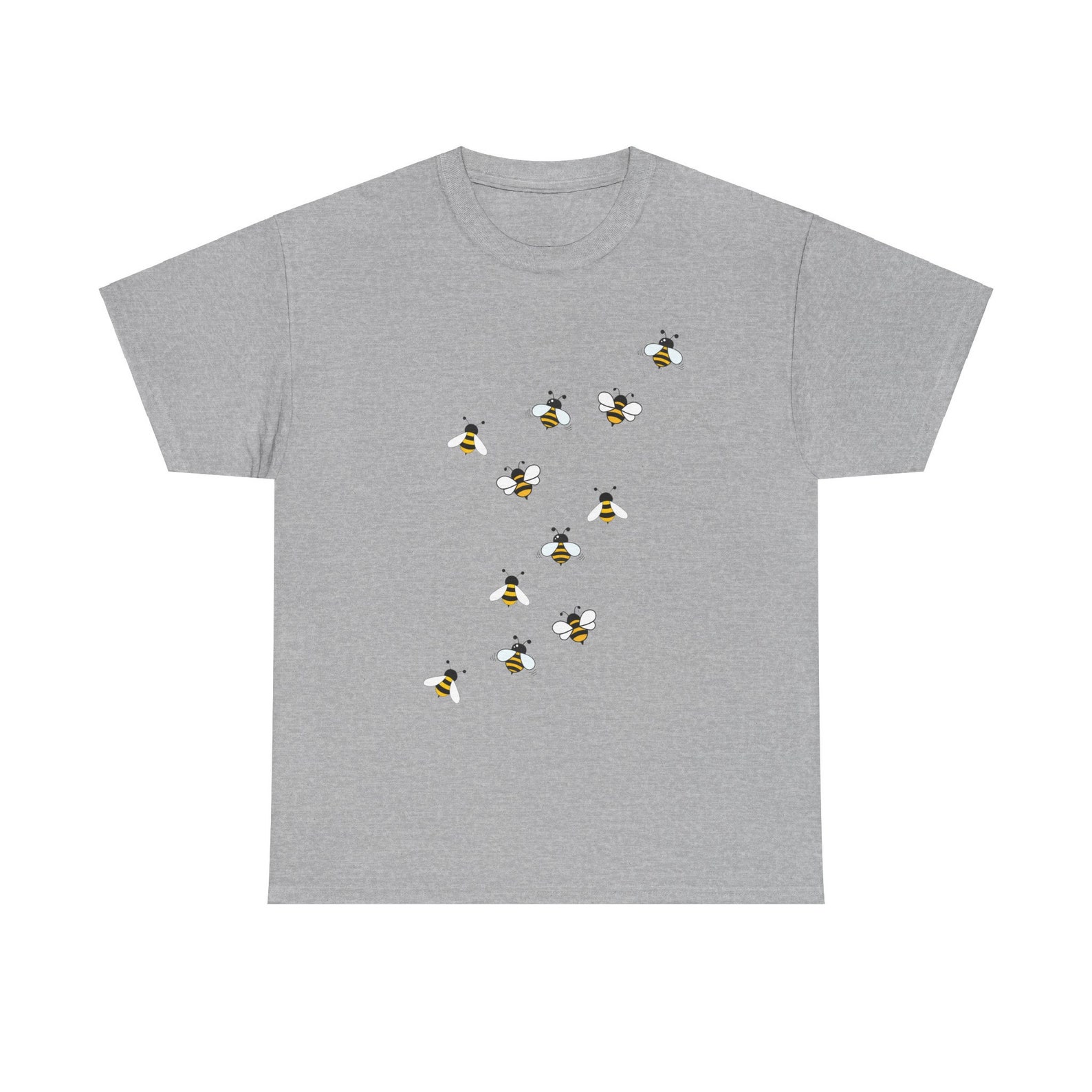 Bee Swarm Design Top, Stylish Nature-inspired Heavy Cotton Tee for ...