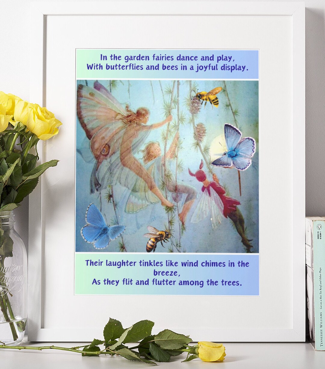 Butterfly, Bee and Fairy Poster. Fairy Poster, Butterfly Lovers Poster ...