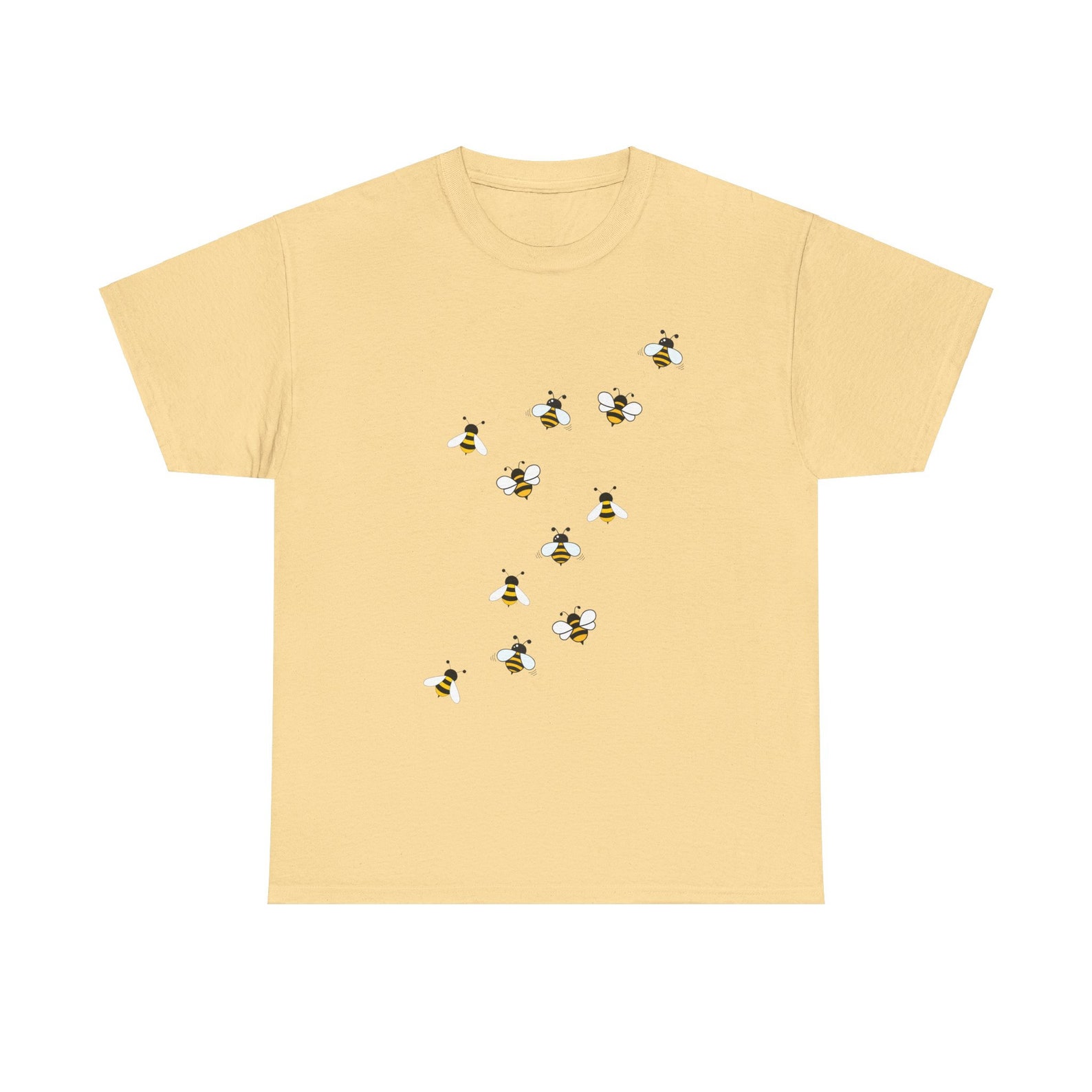 Bee Swarm Design Top, Stylish Nature-inspired Heavy Cotton Tee for ...