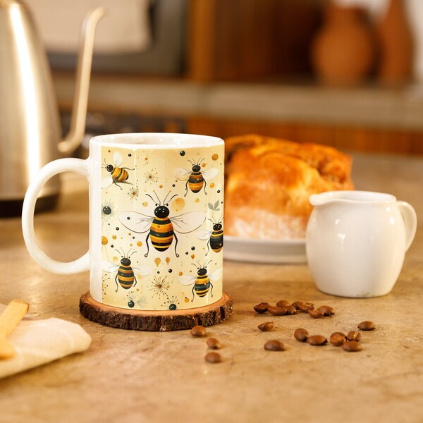 Bee Happy Mug - Etsy
