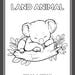 Land Animals Coloring Pages – Printable Black & White Activity ...