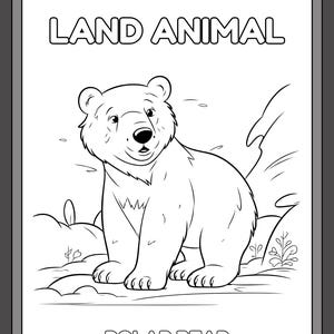 Land Animals Coloring Pages – Printable Black & White Activity ...