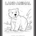 Land Animals Coloring Pages – Printable Black & White Activity ...