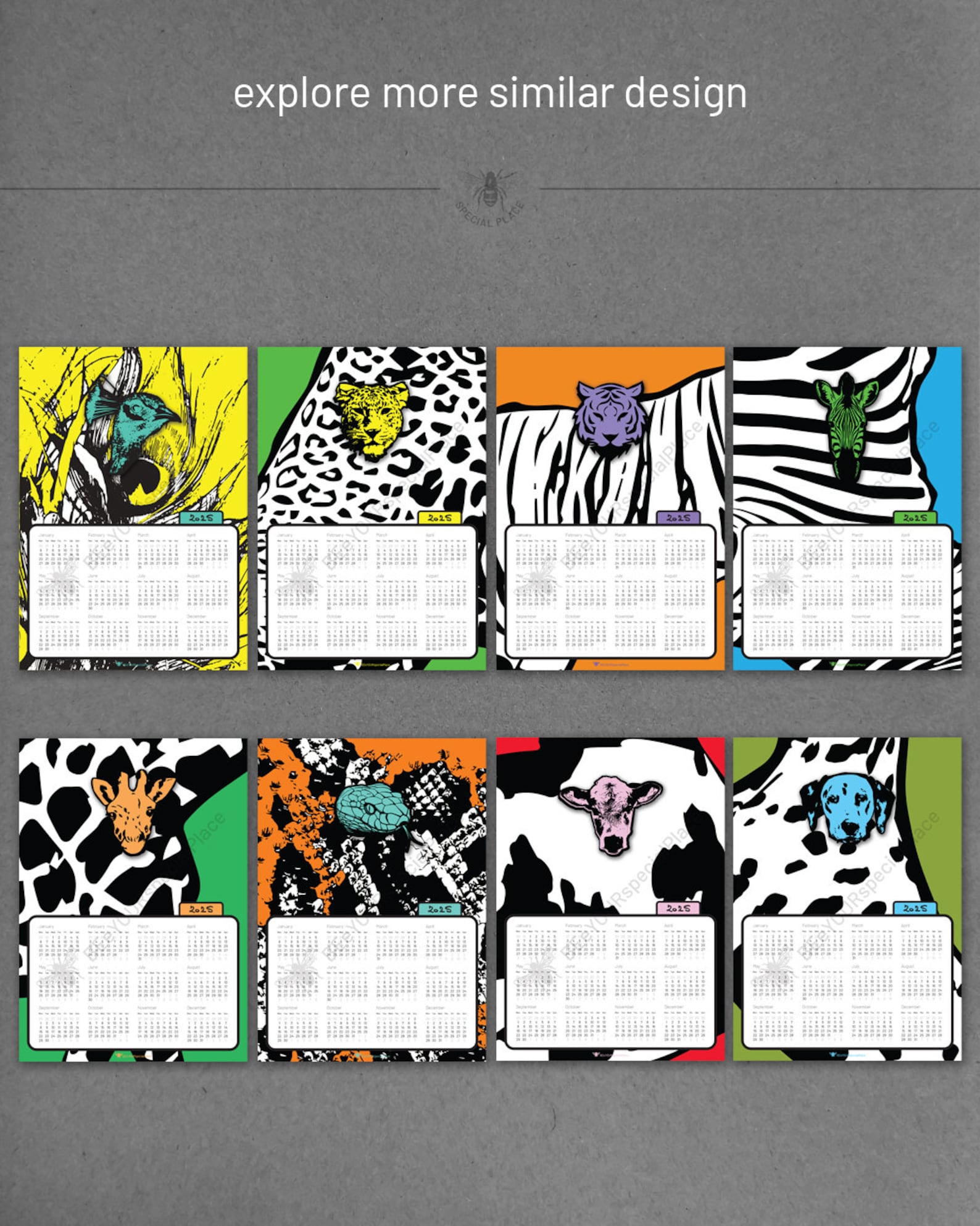 2025 Calendar / COW Design / for Animal Lovers / Printable in A4, A5 ...