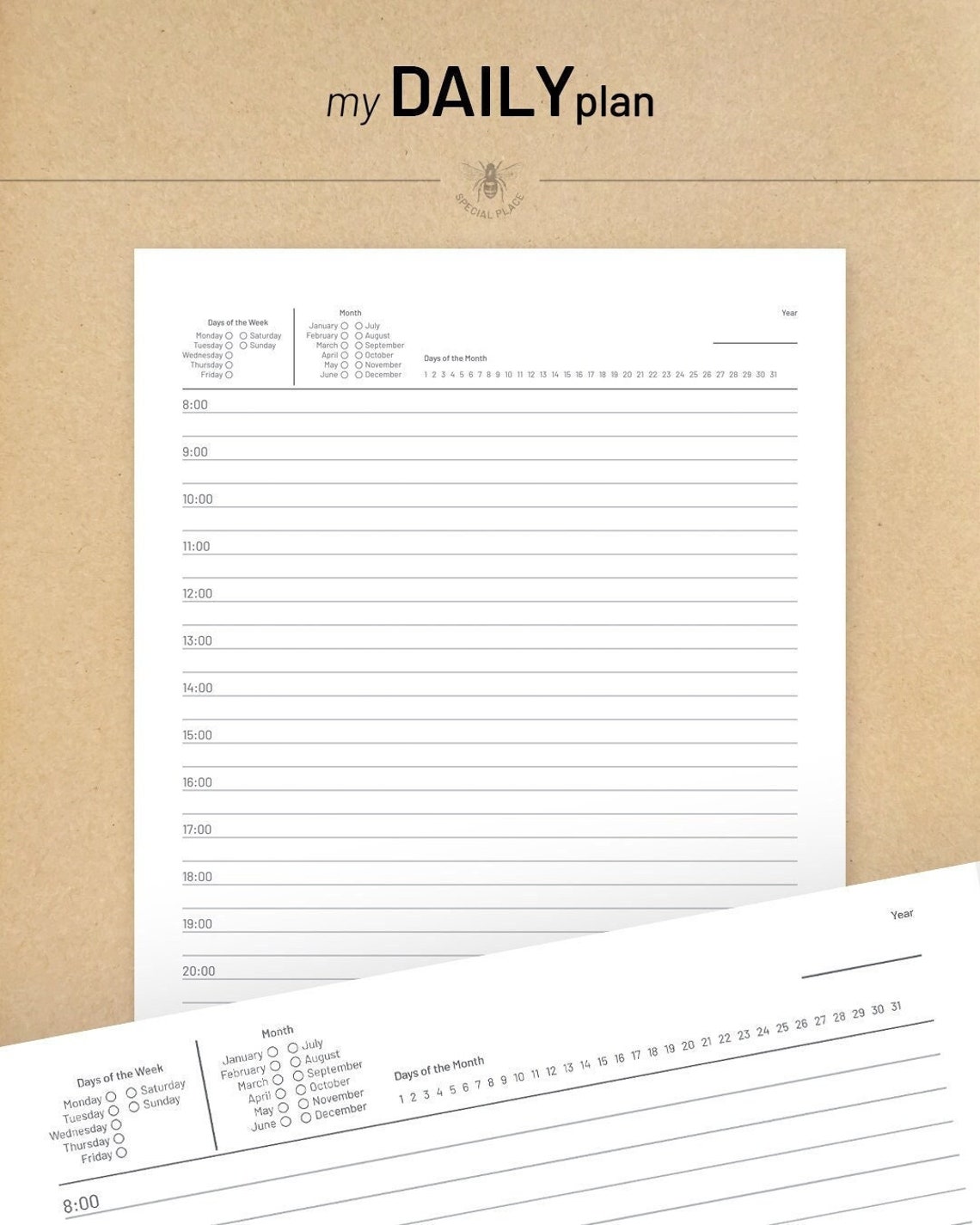 My Daily Plan - 4 Different SIZES - DESIGN 1. - Etsy