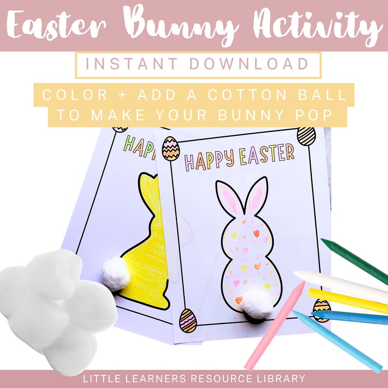 Easter Bunny Coloring and Craft Activity Easter Coloring Pages Easter ...