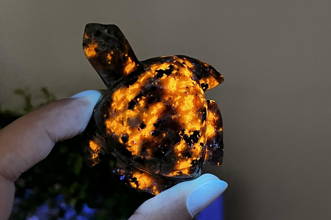 2'' Yooperlite Sea Turtle,natural Quartz Crystal Turtle,crystal Turtle ...