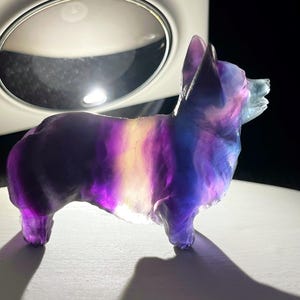 2.2'' Natural Rainbow Fluorite Corgi,crystal Corgi Carved,crystal Dog ...