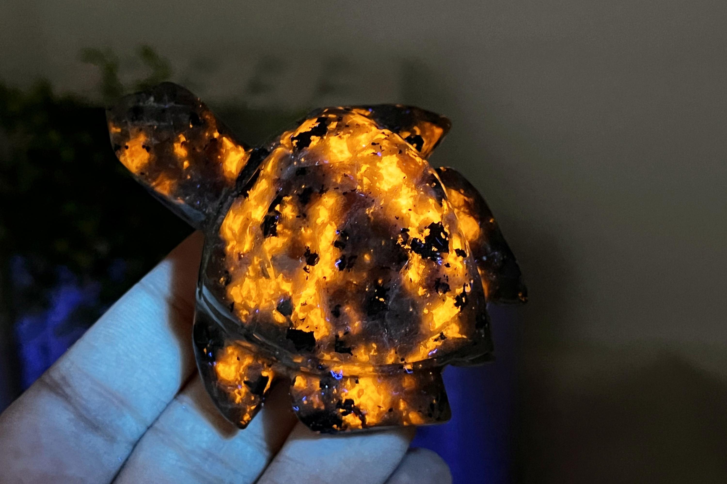 2'' Yooperlite Sea Turtle,natural Quartz Crystal Turtle,crystal Turtle ...