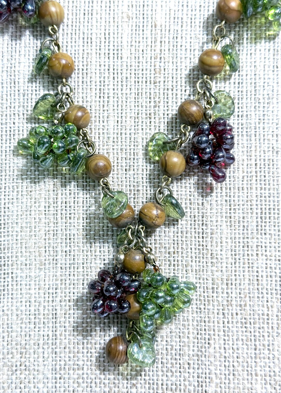 Elegant Grape Cluster Necklace - Handcrafted Fruit-inspired Wine Grapes ...