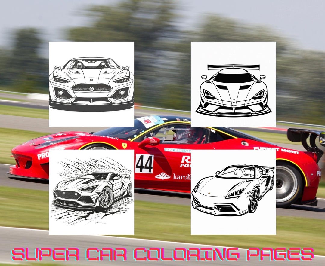 Super Cars Coloring Pages - Etsy